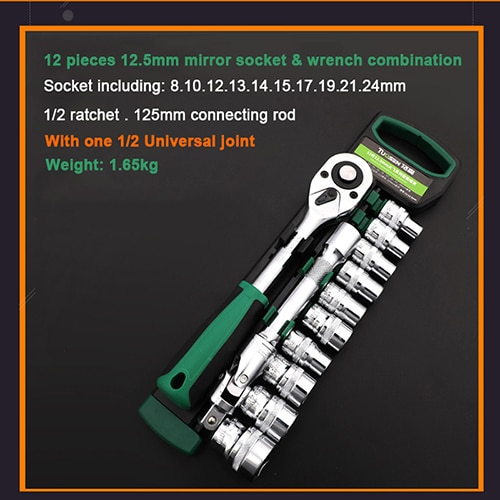 1/4 3/8 1/2 Socket Wrench Set CR-V Drive Ratchet W... – Grandado