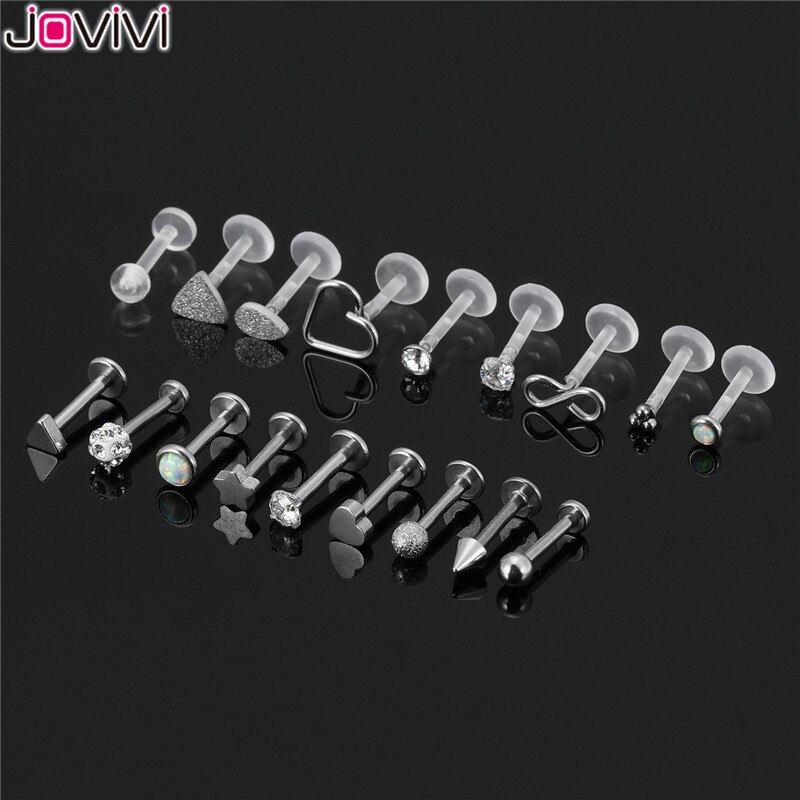 Jovivi 18 Pcs Rvs Acryl Labret Monroe Lip Ring Oor... – Grandado