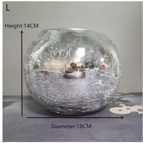 Light luxury plating silver glass vase flower colo... – Grandado