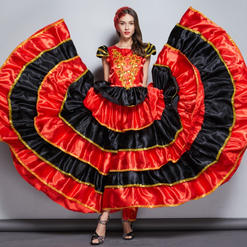 Adults Flamenco Dance Costumes Red Women Spanish D... – Grandado