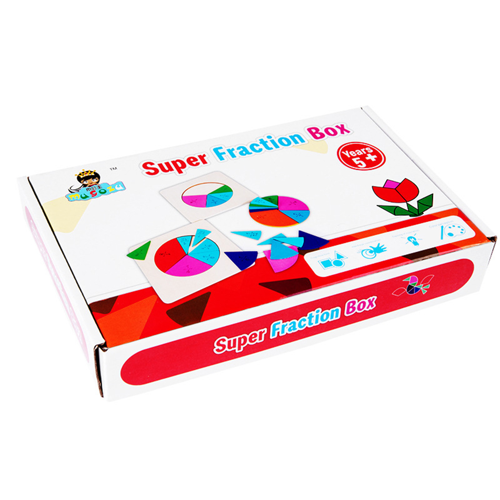 1 Set Kids Fraction Board Wooden Circular Board Ma... – Grandado