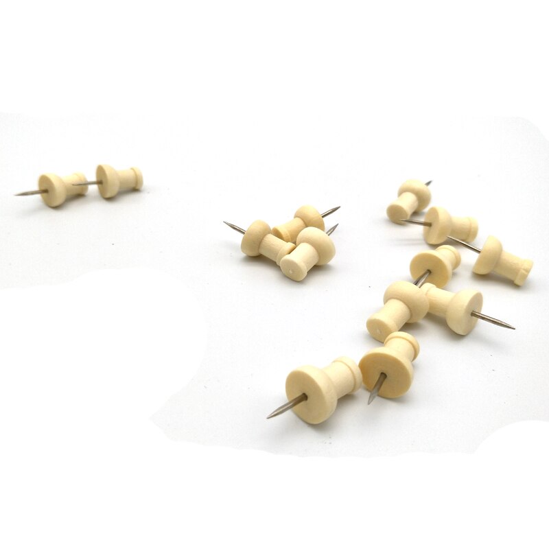 Wooden Push Office Pin School Silver Steel Wooden ... – Grandado