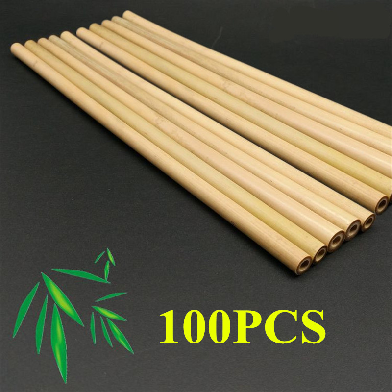 100Pcs/lot Bamboo Straw Natural Organic Reusable B... – Grandado