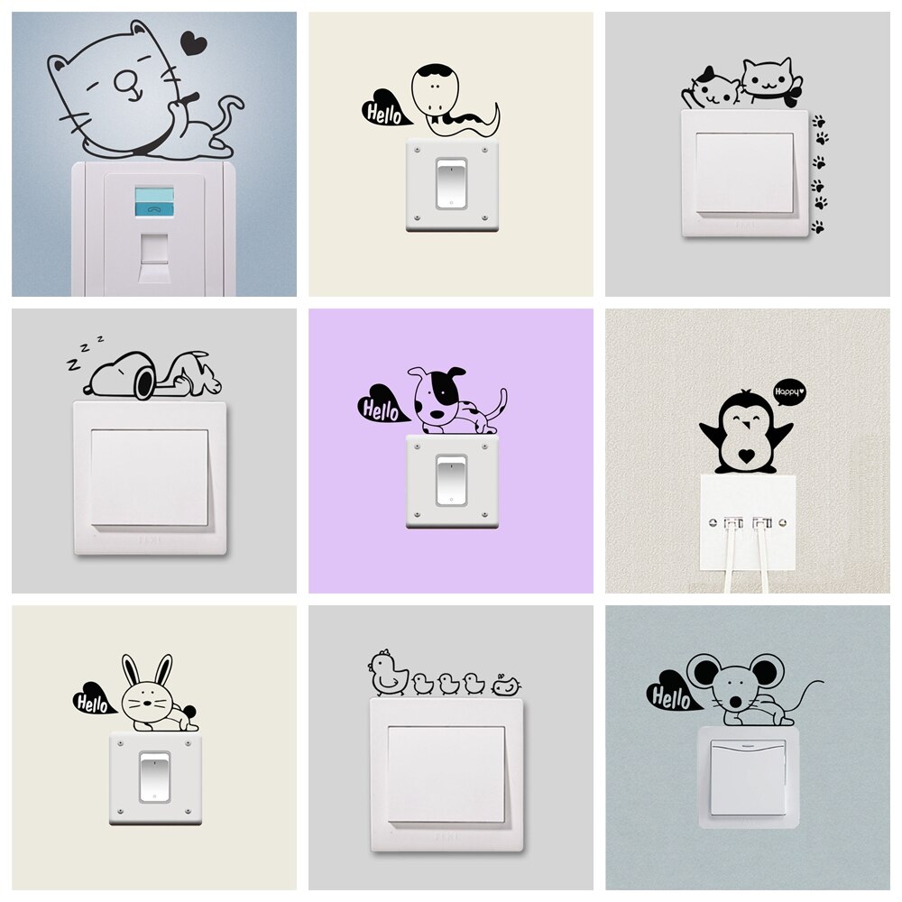 Colorful dog Wall Decal Art Vinyl Stickers Stick P... – Grandado