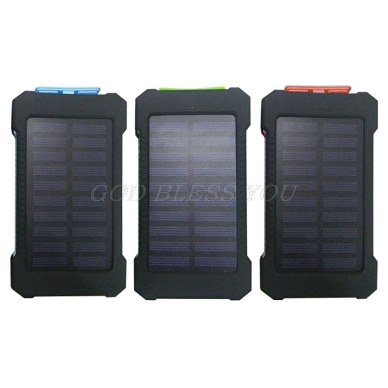LED Dual USB Ports Solar Panel Power Bank Case Con... – Grandado