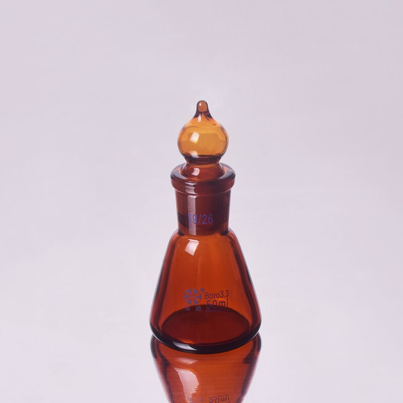 Brown conical flask with standard ground-in glass ... – Vicedeal