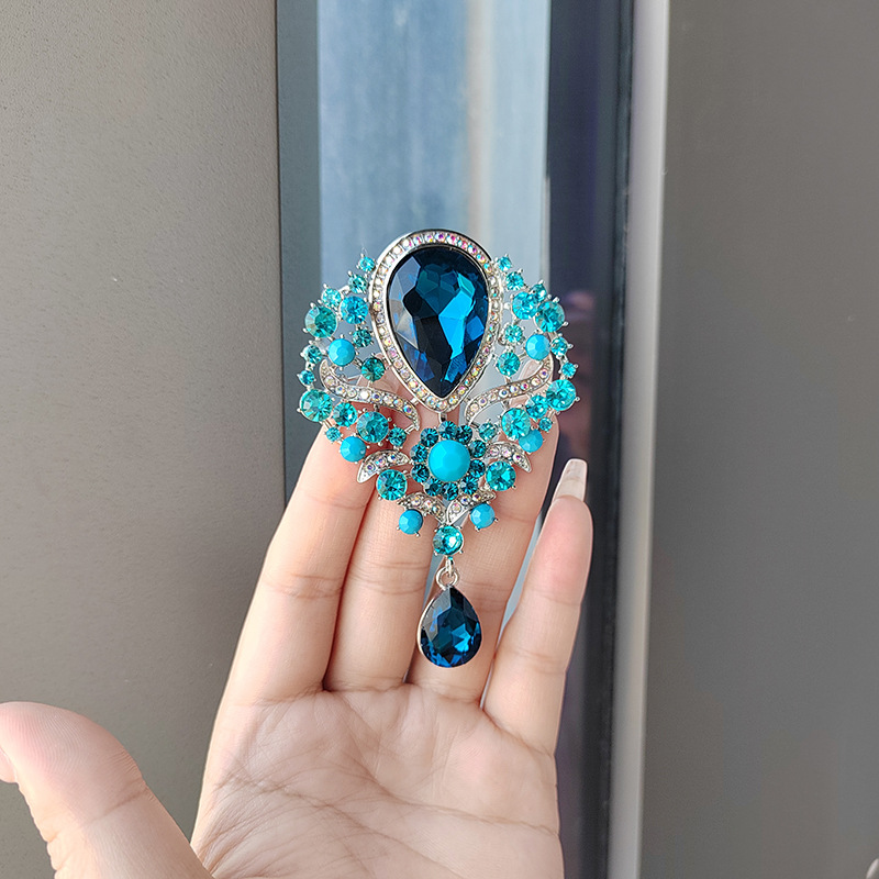 Large Oval Rhinestone Brooches For Women Vintage C... – Grandado