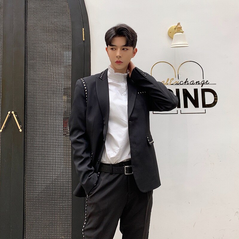 Men Streetwear Hip Hop Punk Rivet Casual Slim Fit ... – Grandado