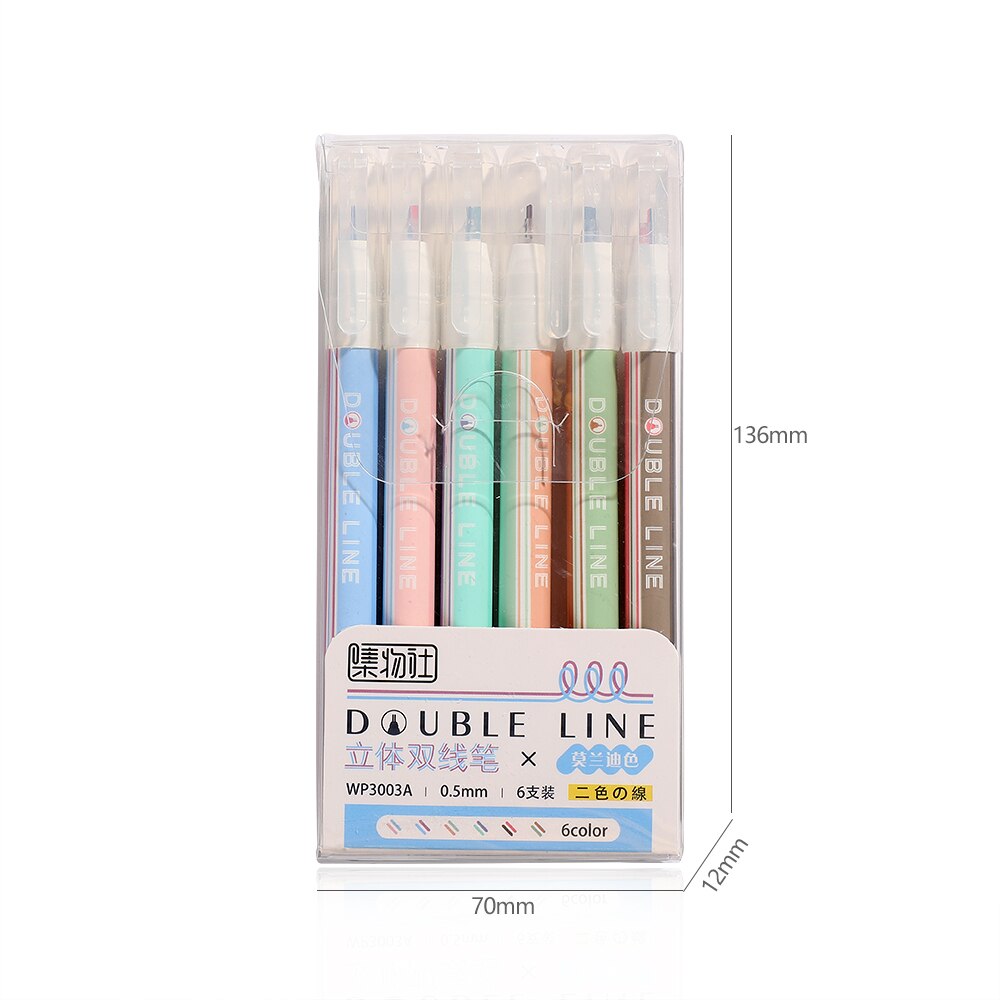 JIANWU morandi color Double Lines Art Markers Pen ... – Vicedeal