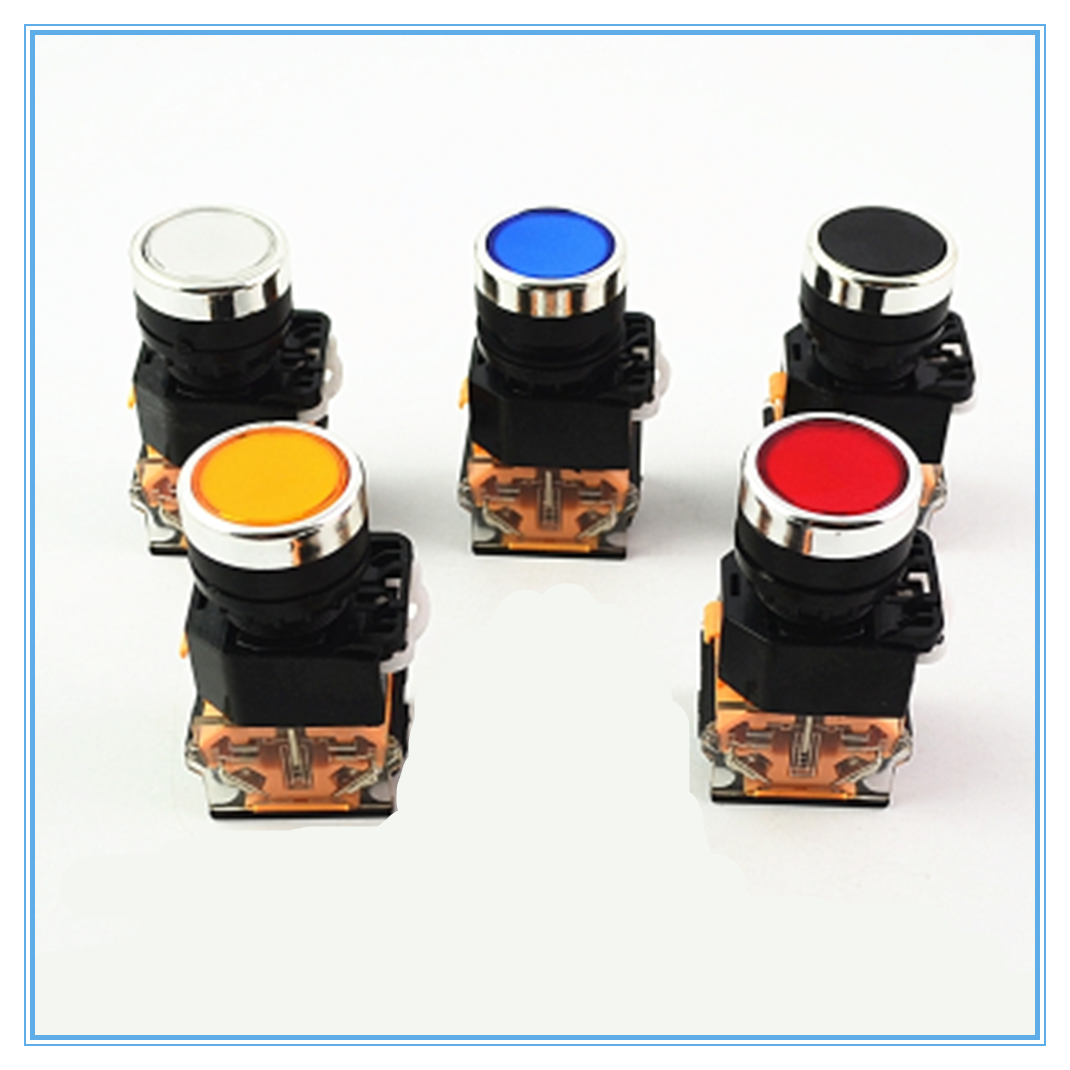 LA38 22mm Flat head Pushbutton switch 1NO 1NC Mome... – Grandado