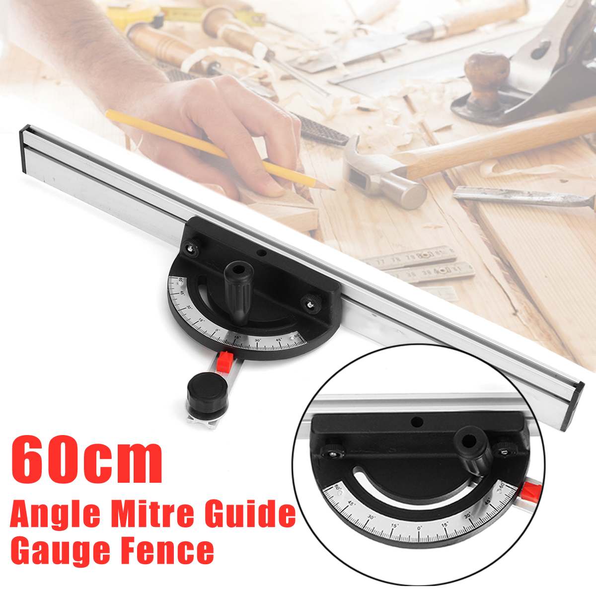 60cm Accurate Woodworking Angle Protractor Mitre G... – Vicedeal