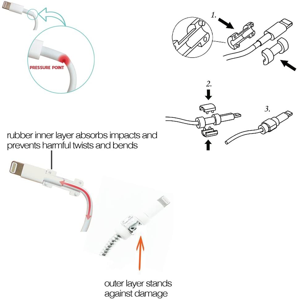 Wire Protectors Headphone Cable Saver，Spiral Strai... – Grandado