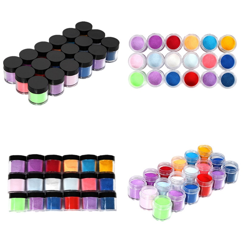 18 Colors Acrylic Powder Dust UV Gel 3D Tips Decor... – Grandado