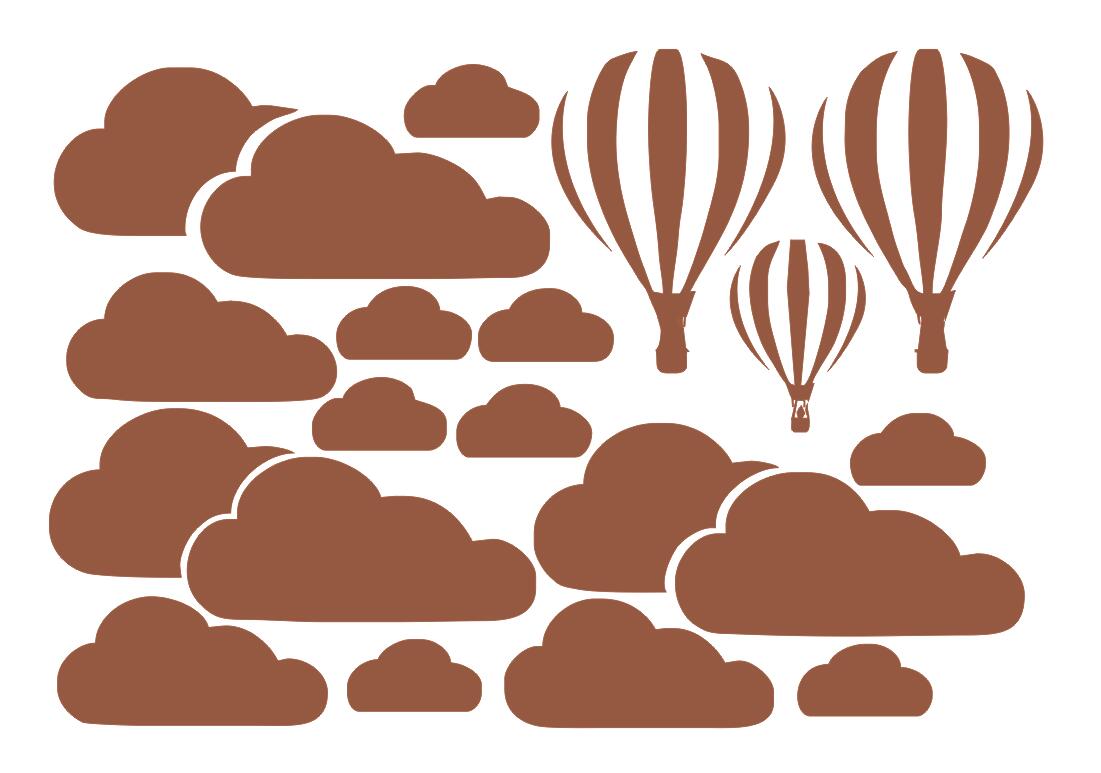 Cartoon Air Balloon White Clouds Wall Stickers For... – Grandado