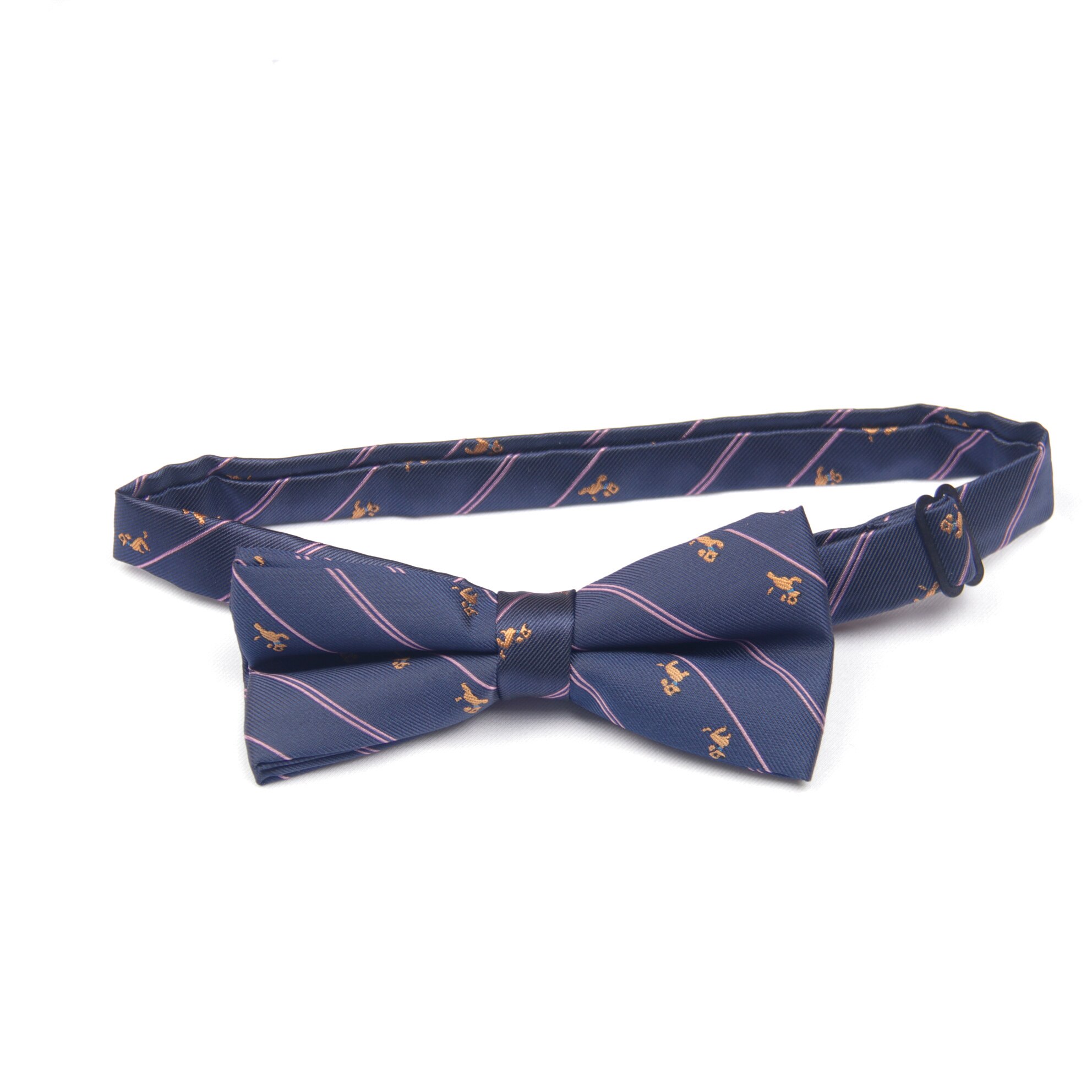 navy diagonal stripe patterned bow tie with patter... – Vicedeal