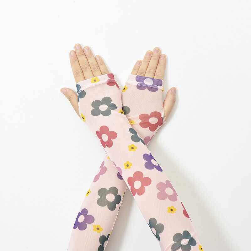Long Gloves Cover Arm UV Sleeves Floral Print Runn... – Vicedeal