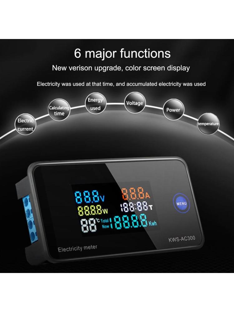 AC 50-300V 0-100A Power Energy Meter Voltmeter Amm... – Grandado