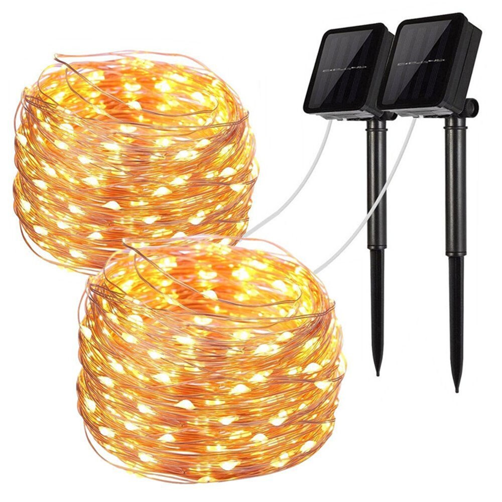 1Pc 100LED 12M Copper Wire Solar Powered Lighting ... – Grandado