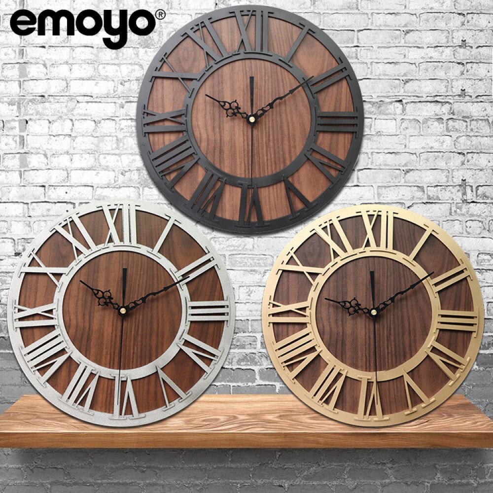 Roman Digital Wall Clock Simulation Wooden Wall Cl... – Grandado
