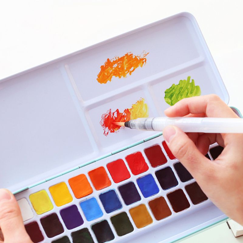 Portable 24/36 Color Hand Painted Watercolor Paint... – Grandado