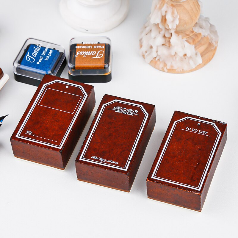 Retro Frame Label Decorative Stamps Wood Mounted R... – Grandado