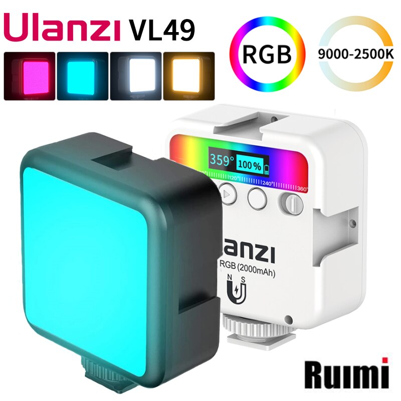 Ulanzi VL49 RGB Video Light for Photography 2000mA... – Grandado