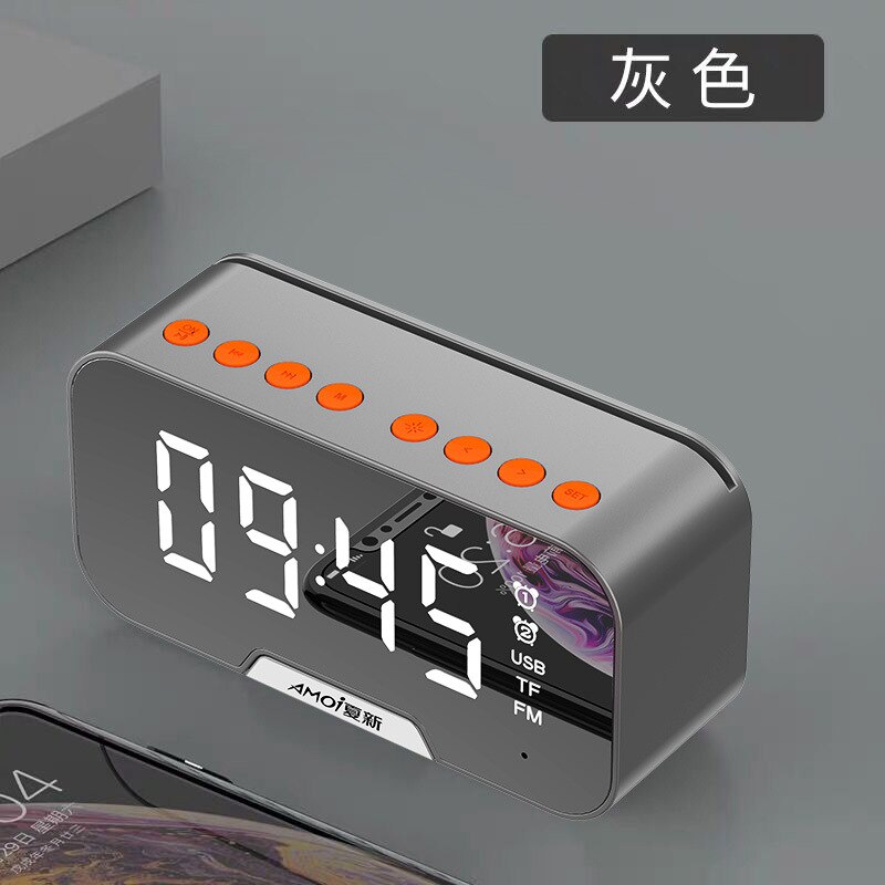 Mirror Led Alarm Clock Multifunction Wireless 5 0 Vicedeal