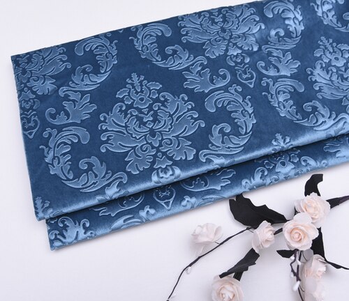 Wide 57" Embossed Velour Gold Velvet Upholstery So... – Grandado