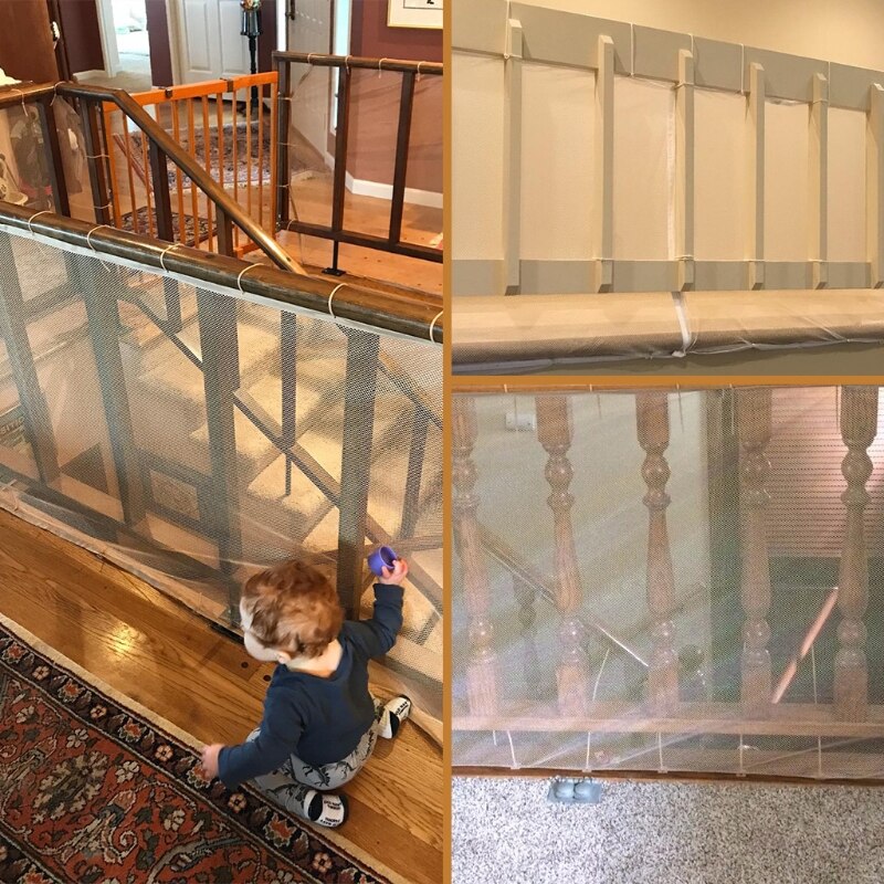 Banister Guard White Mesh Baby Safety Stairs Thick... – Grandado