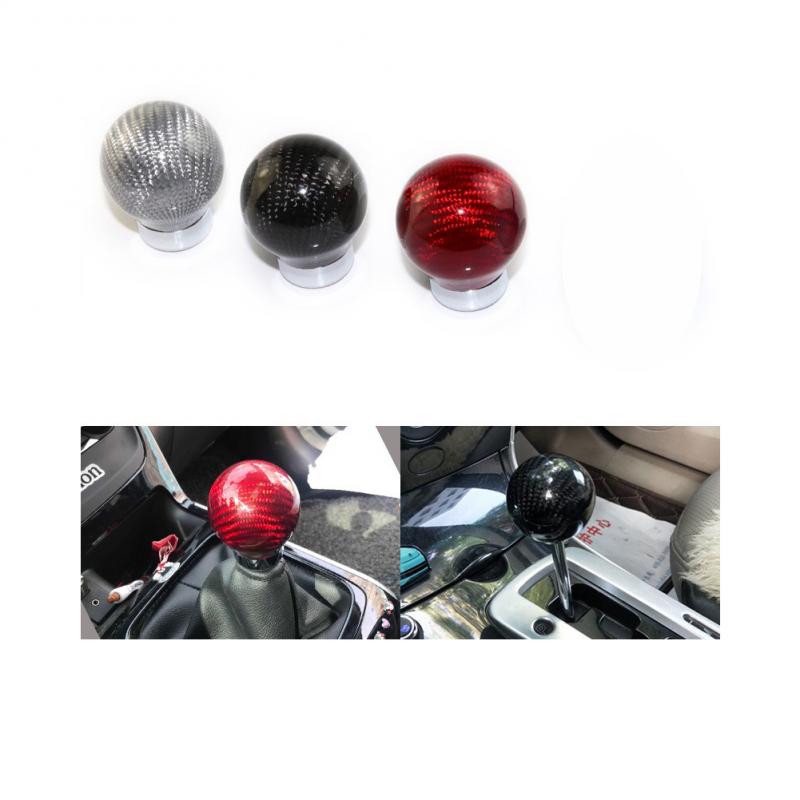 Gear Shift Knob Car Shift Head Auto Round Carbon F... – Grandado