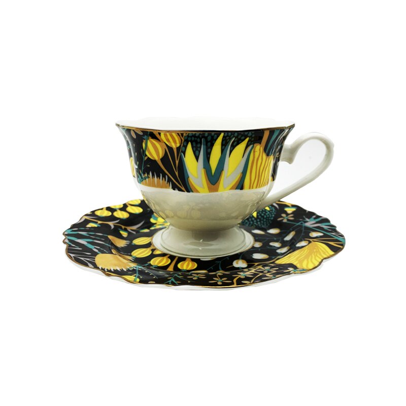 Plant Community Plate Bone China Cup Saucer Retro ... – Grandado