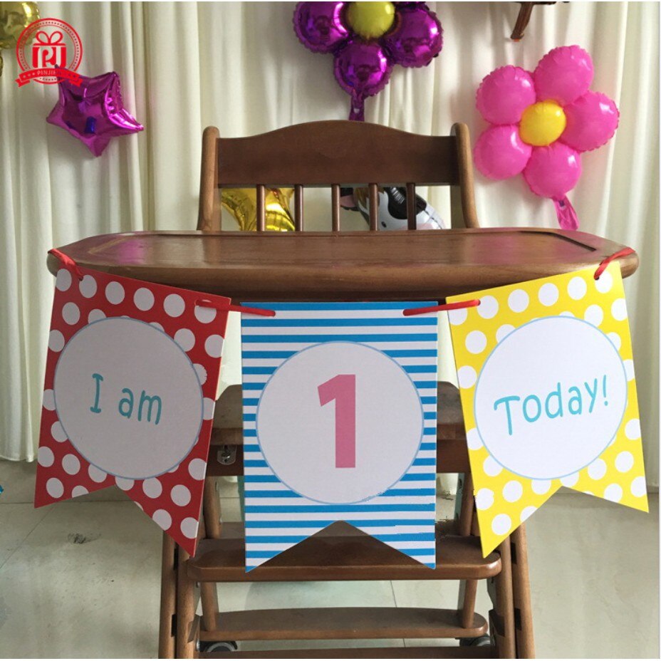 1st Birthday High Chair Decorative Banner/ Happy B... – Vicedeal