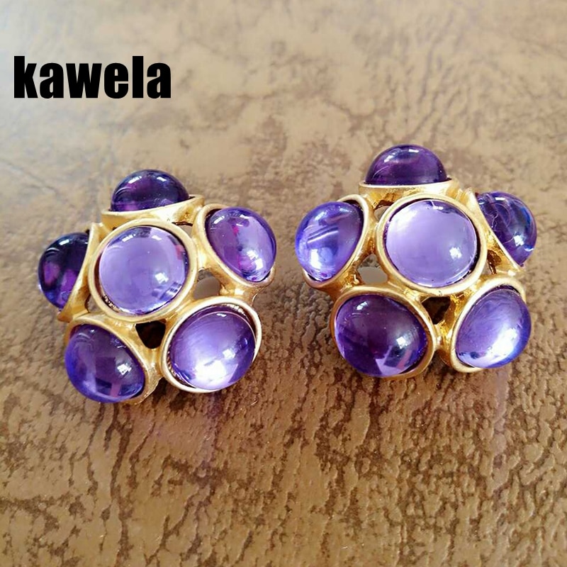 Mixed Color Opal Cute Sweet Earrings Clip On Jewel... – Grandado