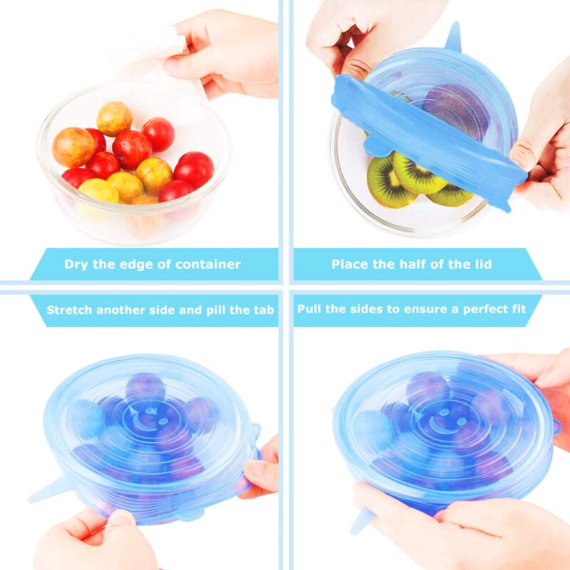 Silicone Stretch Lids Reusable Seal Lids Food Cove... – Grandado