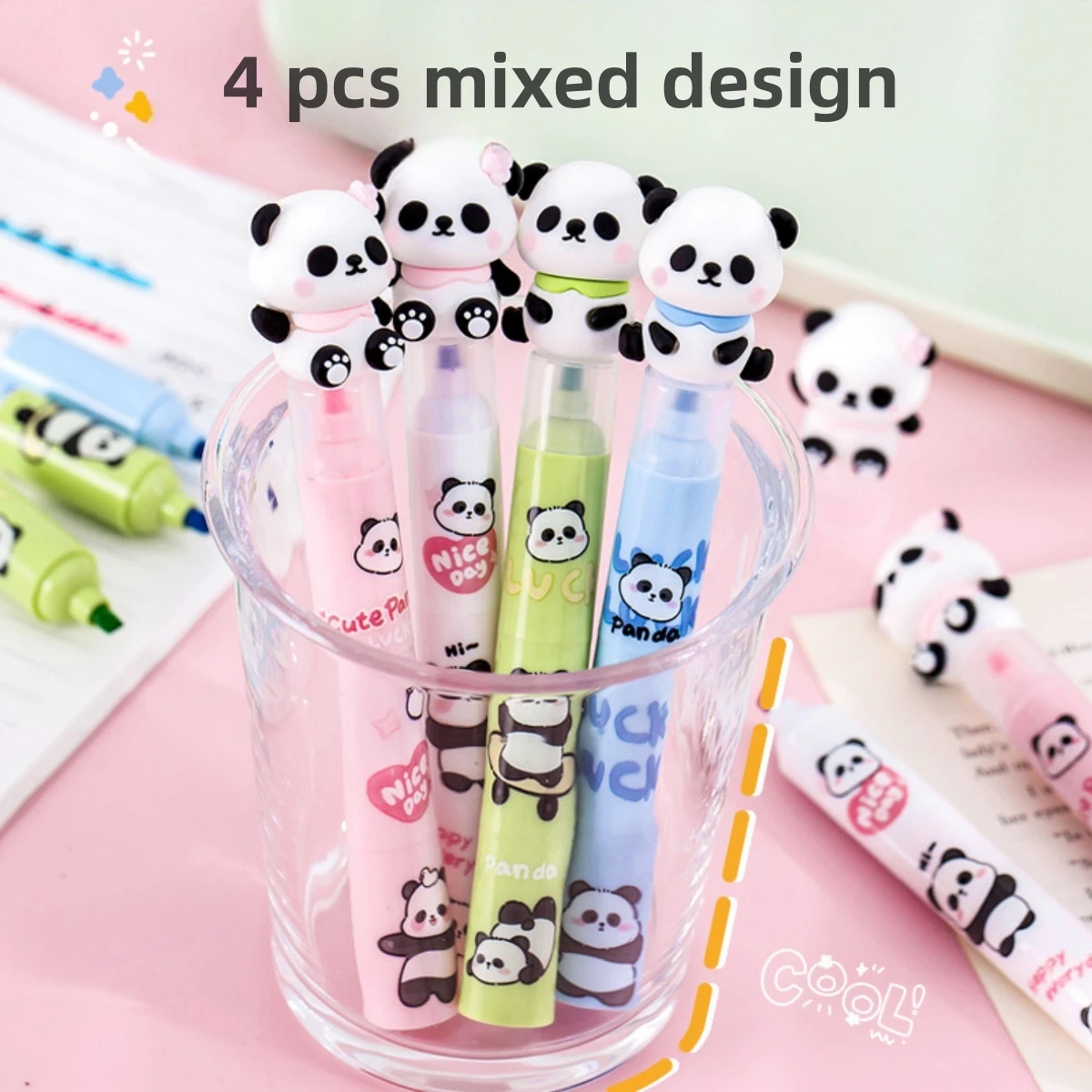 4 stks/partij Mooie Panda 3 Layer Splicing Markeer... – Grandado