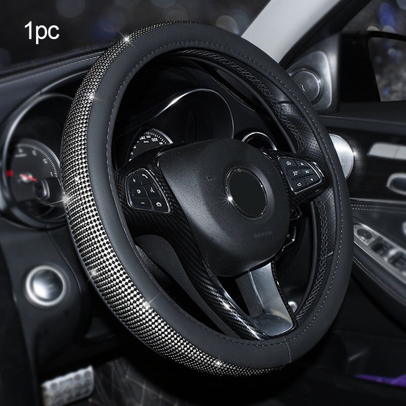 Car Steering Wheel Covers Leather Universal Crysta... – Grandado