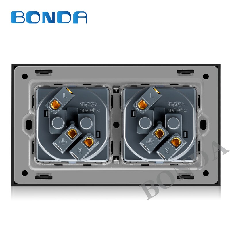 Wall socket outlet standard European tempered glas... – Grandado