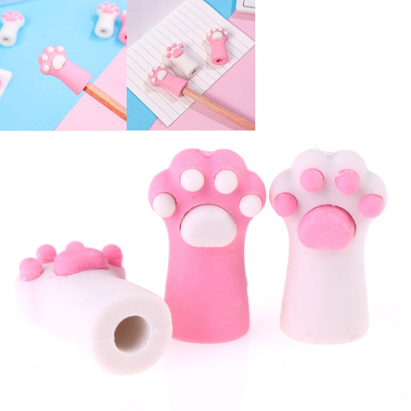 3pcs/set Cute Cat Paw Erasers Kawaii Stationery Pe... – Grandado