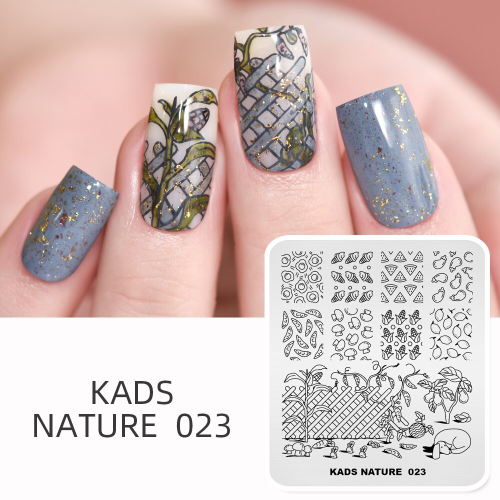 KADS Nature 023 pattern nail stamp templates nail ... – Vicedeal