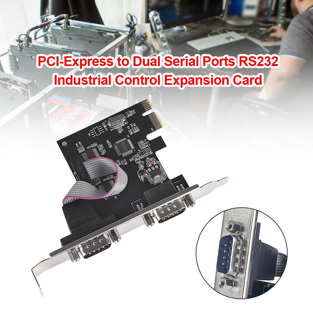 PCI-E Serial Card PCI-Express to Dual Serial Ports... – Vicedeal