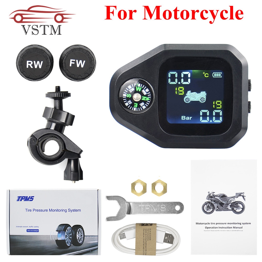 USB Solar Charging Motorcycle TPMS Motor Tire Pres... – Grandado
