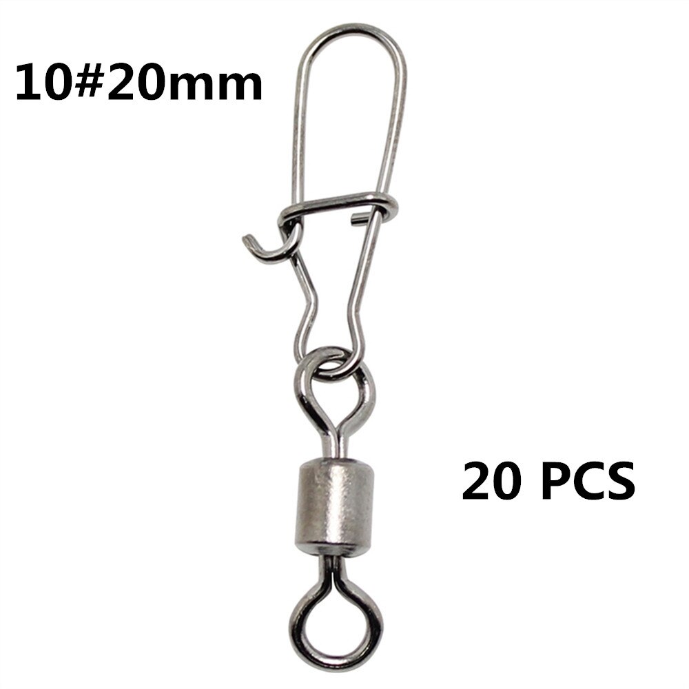 20 Pcs/Lot 2# 4# 6# 8# 10# Rolling Fishing Swivel ... – Vicedeal