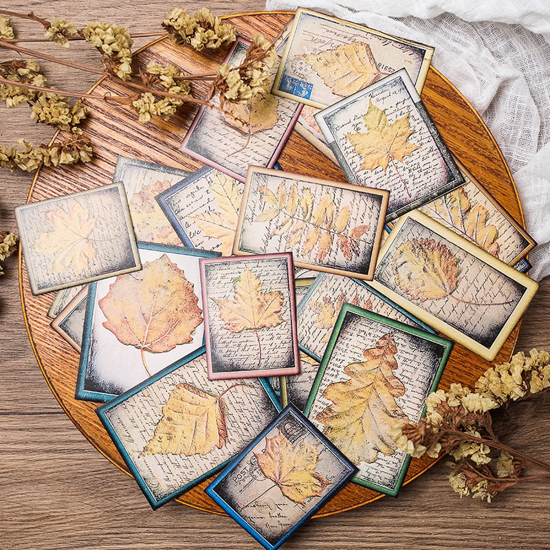 24Pcs Old Maple Leaves Stickers Journal Srapbookin... – Grandado