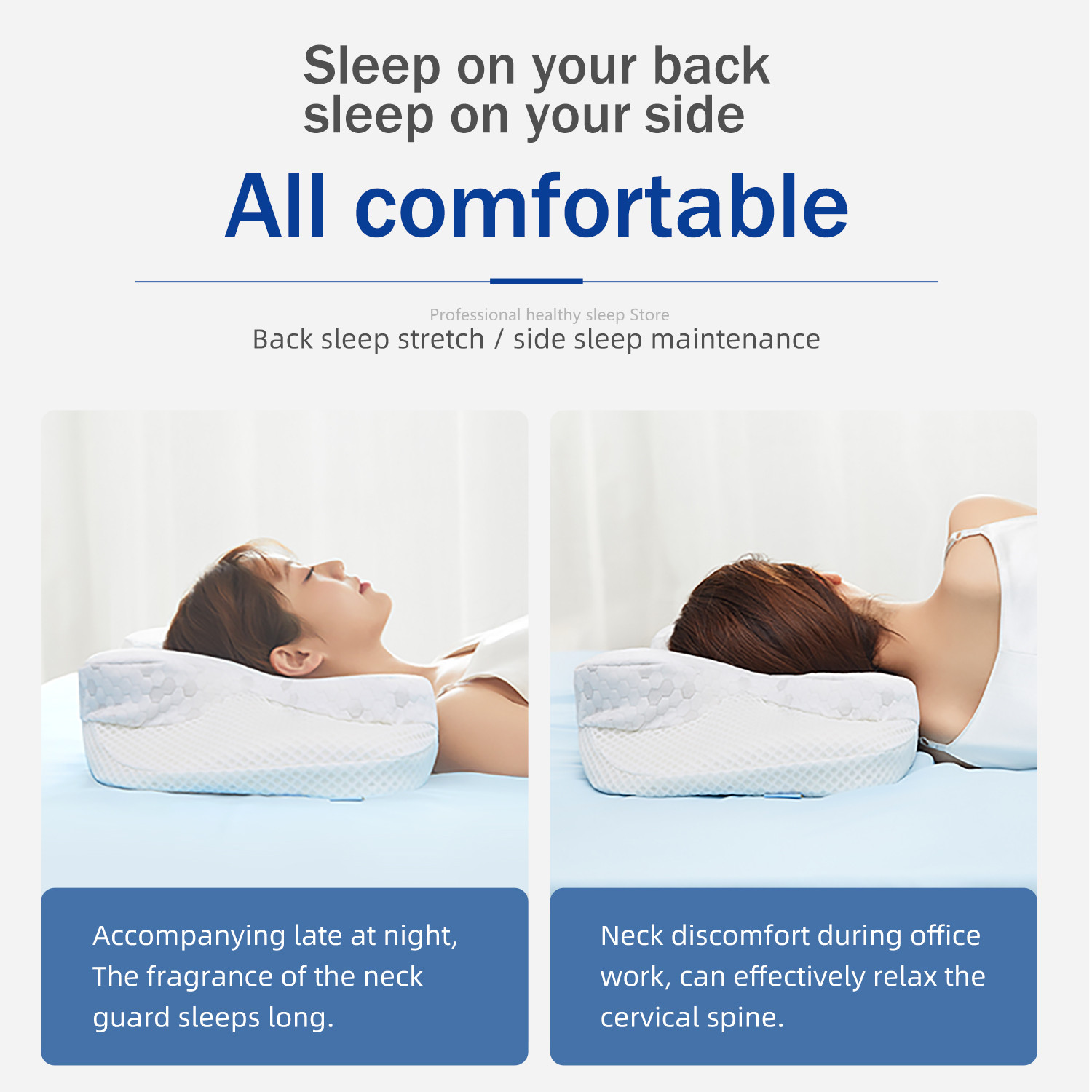 Contour Memory Foam Cervical Pillow Ergonomic Orth... – Grandado