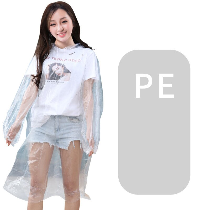 PE Adult Transparent Raincoat Hiking Travel Waterp... – Grandado