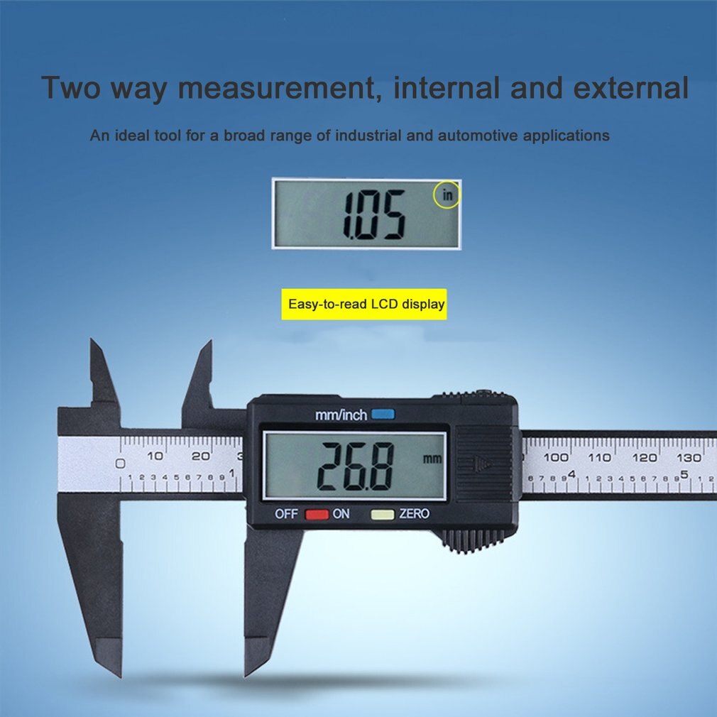 Caliper Ruler Carbon Fiber Composites LCD Digital ... – Vicedeal