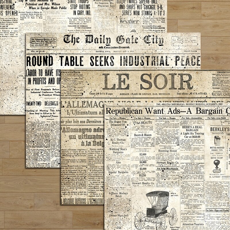 4Pcsjunk Journal Grote Maat Retro Oude Krant Mater... – Vicedeal