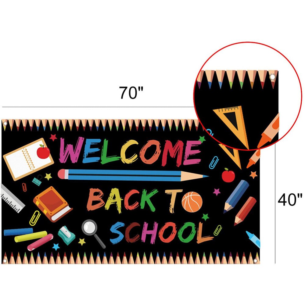 1 Pc Welcome Back To School Backdrop Classroom Sce... – Grandado