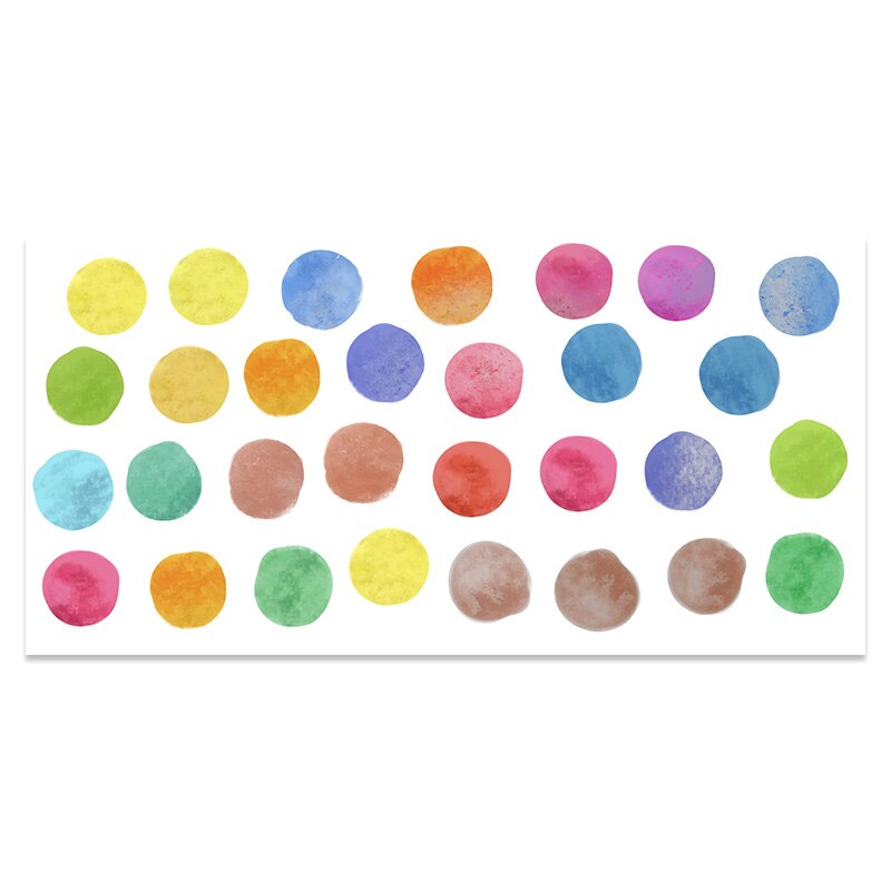 30 Pcs Watercolour Dots Wall Stickers Nursery Deco... – Grandado
