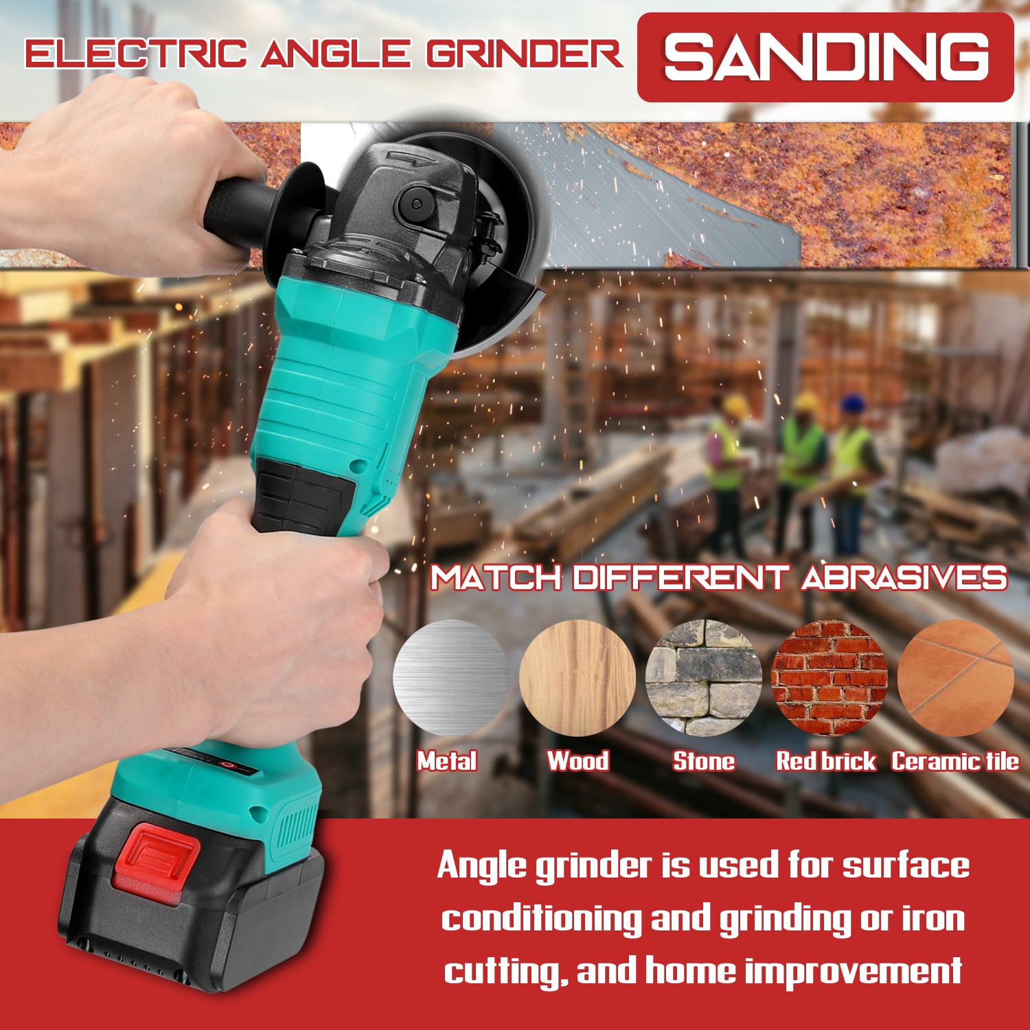 125mm Portable Multifunctional 18V Electric Angle ... – Vicedeal